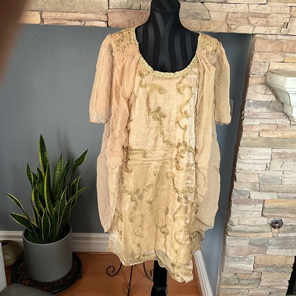 Pretty Angel | Dresses | Pretty Angel Metallic Soutache Layered Mini ...